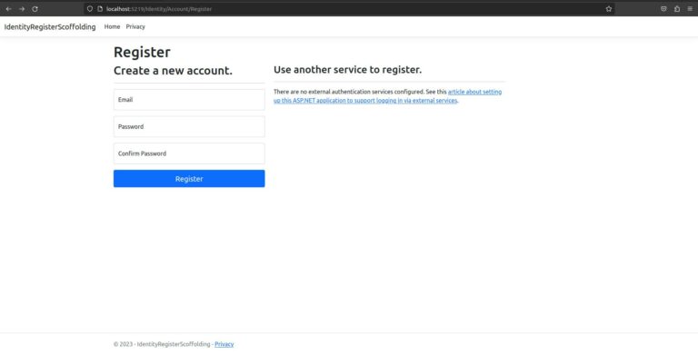 ASP.NET Core Register User | TutorialsEU